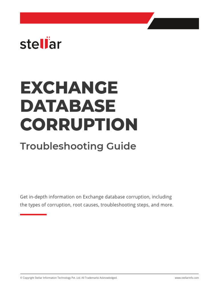 Exchange Database Corruption Troubleshooting Guide | PDF | Databases ...