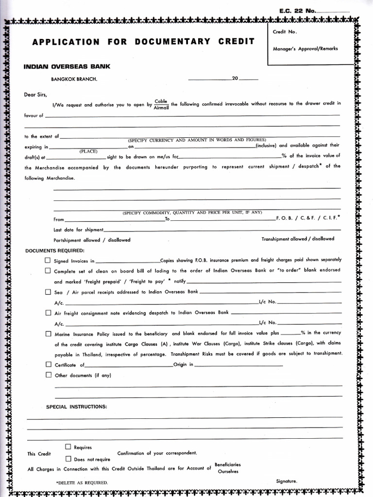 LC Op Form | PDF | Payments | Business