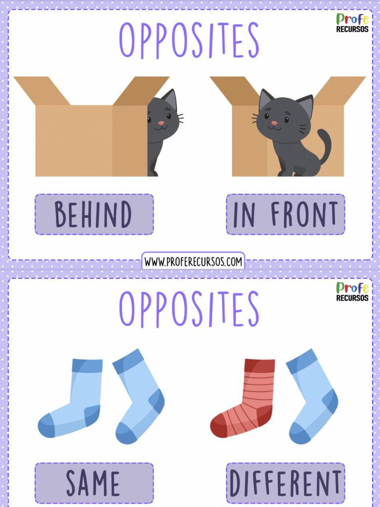 Opposites Flashcards PDF | PDF