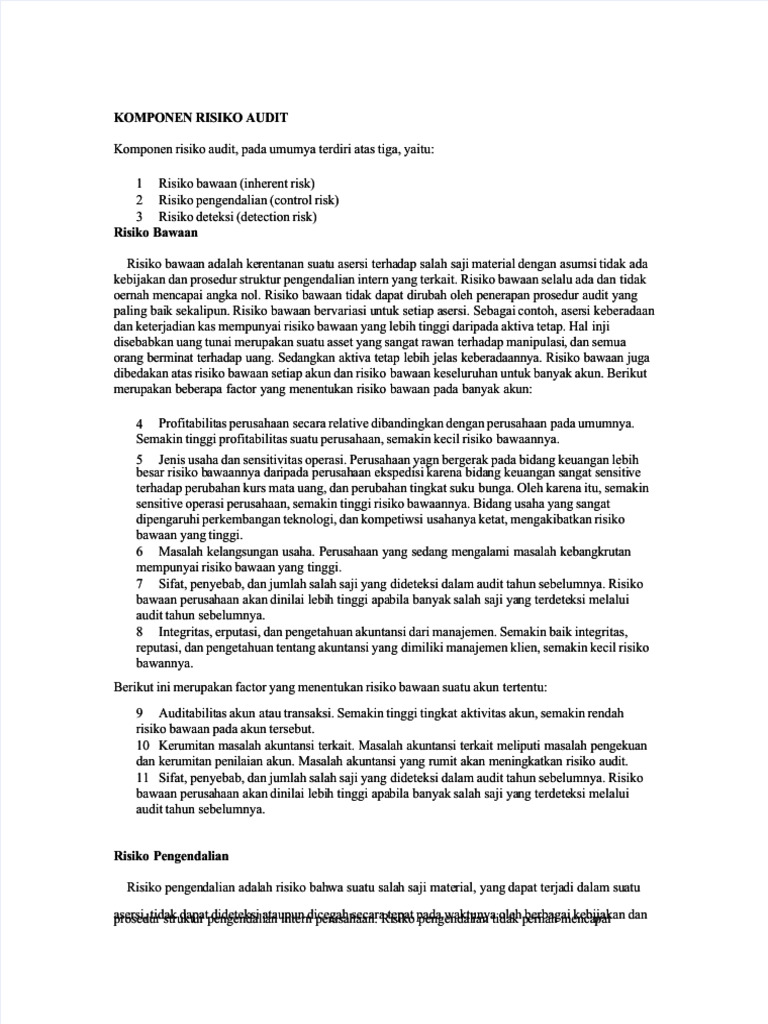 PDF Komponen Risiko Audit - Compress | PDF