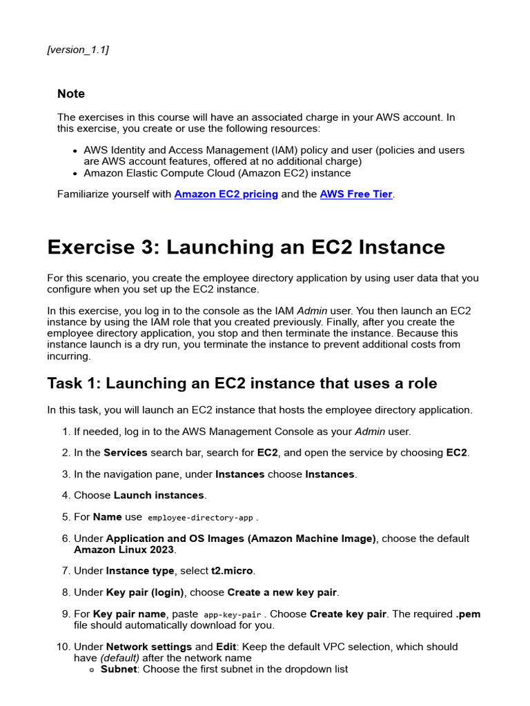 Exercise 3 - Compute | PDF | Amazon Web Services | Computer Networking