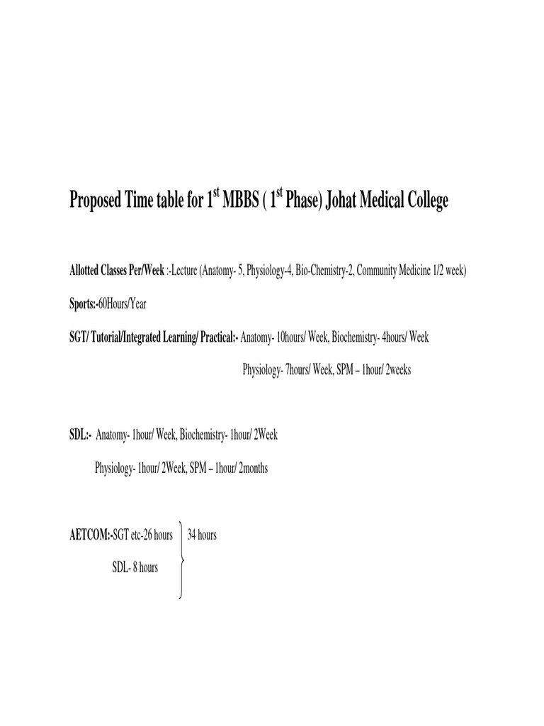 time_table_ | PDF | Health Care | Medicine