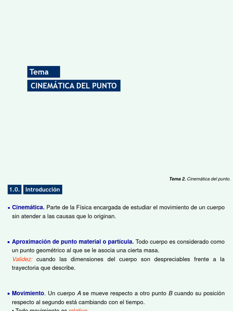 Clase 7 Teoría | PDF | Trayectoria | Cinemática