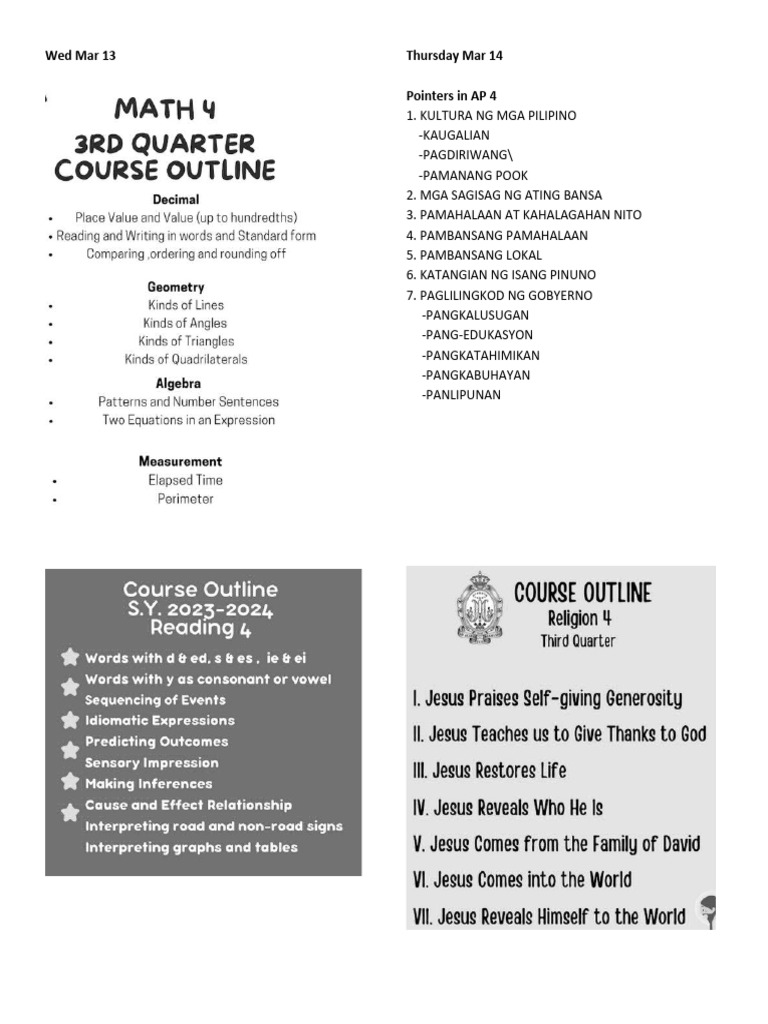 3rd Quarter Exam Schedule and Pointers | PDF
