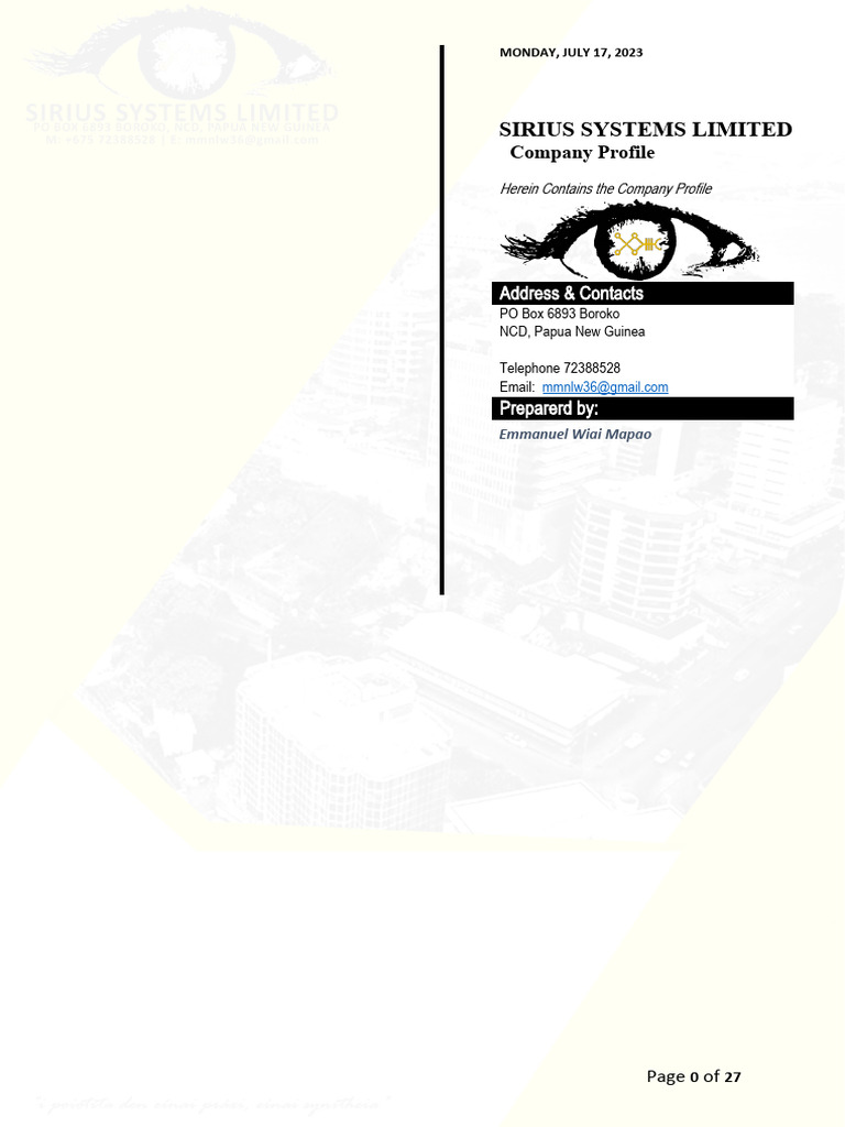 Sirius - Company - Profile 5.2 | PDF | Brand | Marketing