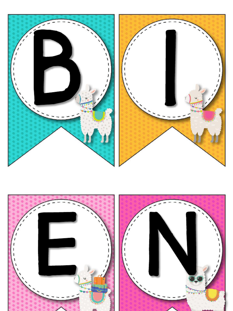 BANDERIN BIENVENIDOS LLAMAS Y CACTUS_2023 | PDF