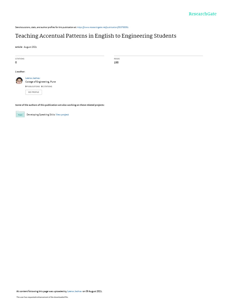 Teaching English Accent Patterns | PDF | Stress (Linguistics) | English Language