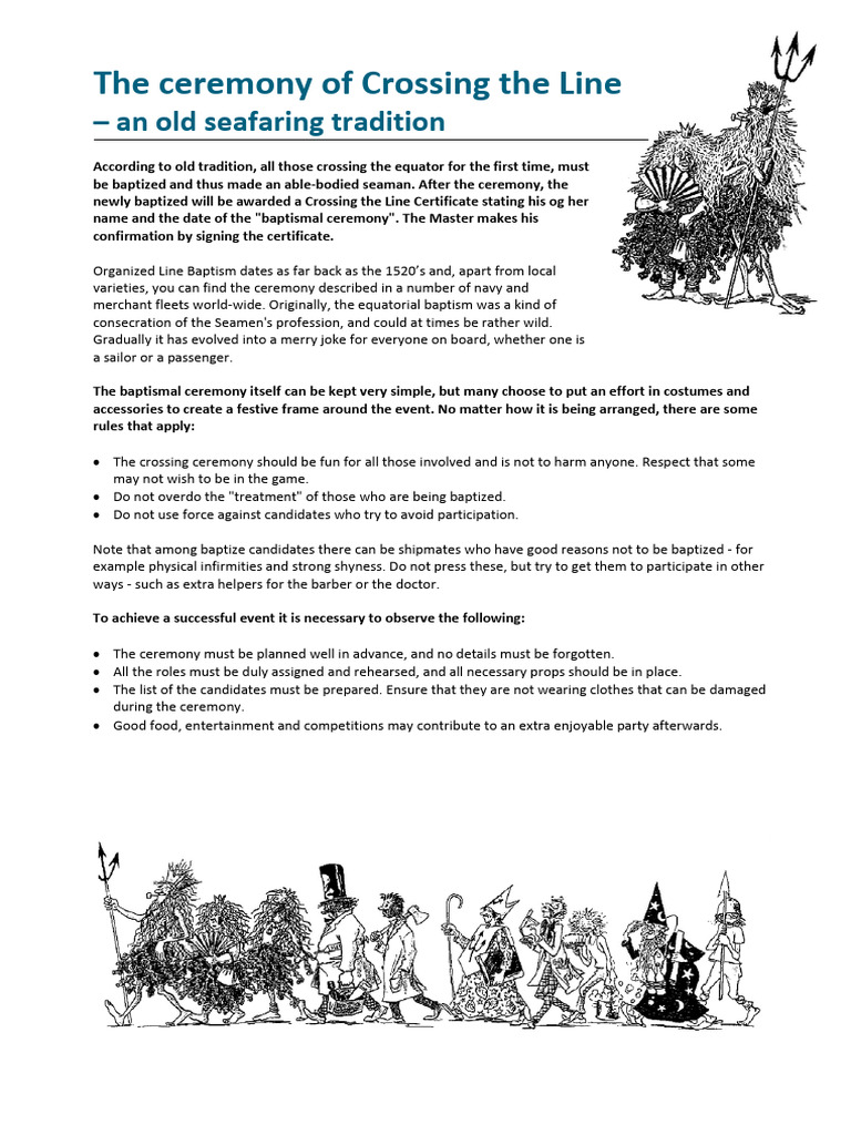 Line Crossing Ceremony - Guidance | PDF | Baptism | Sailor