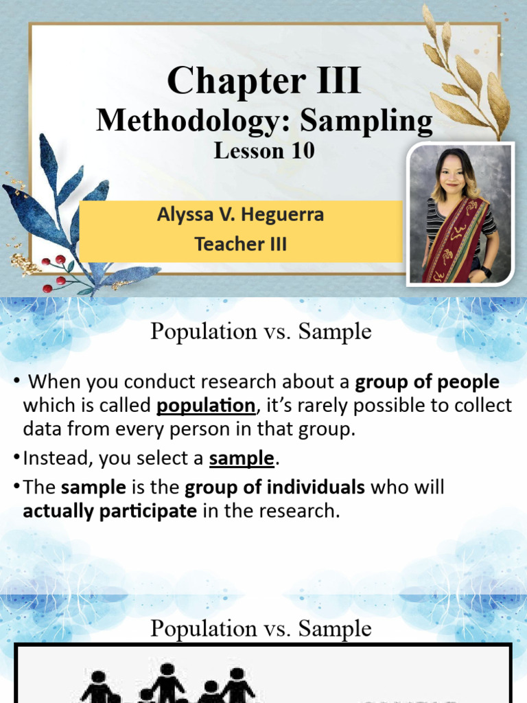 PR1 Lesson 10 Sampling | PDF | Sampling (Statistics) | Randomness