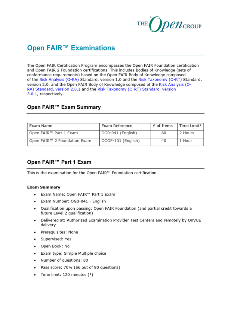 Openfair Exams | PDF | Certification | Multiple Choice