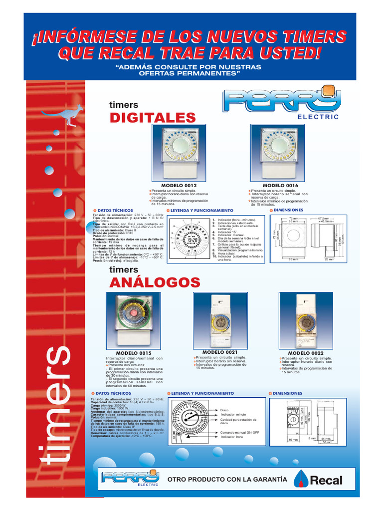 Manual Timer Analogo | PDF | Relé | Ingenieria Eléctrica