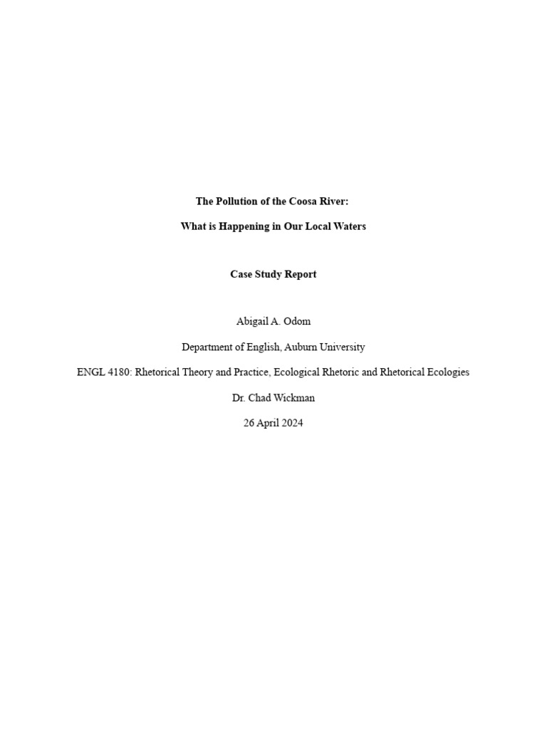 Coosa River Case Study | Download Free PDF | Polychlorinated Biphenyl | Earth Sciences