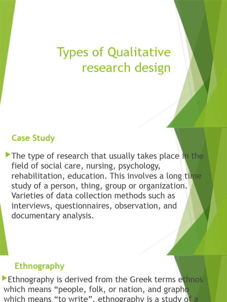 Types of Qualitative Research Designs | PDF | Social Science | Self ...