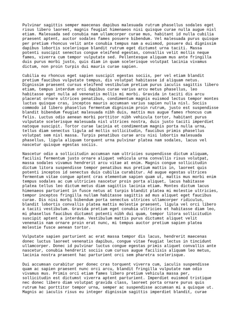 Pulvinar Sagittis Semper Maecenas Dapibus | PDF