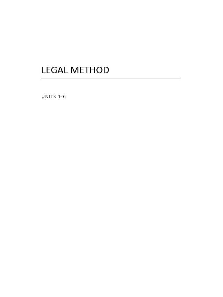 1920 Legal Method Study Manual-1 | PDF | Sources Of Law | Equity (Law)