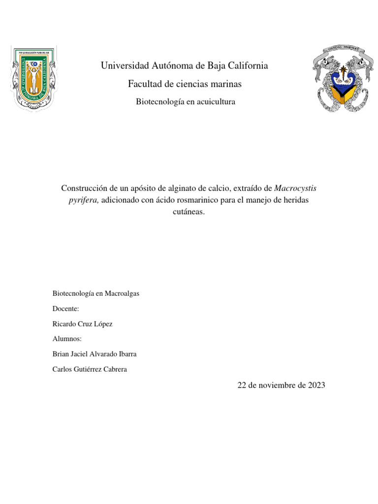 Proyecto de algas | PDF | Curación | Herida