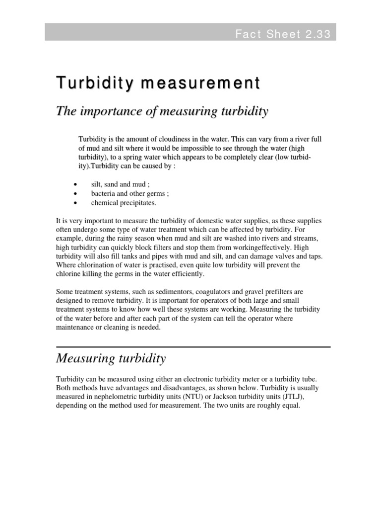 2-33-fs Turbidity Testing | PDF | Water And Politics | Water
