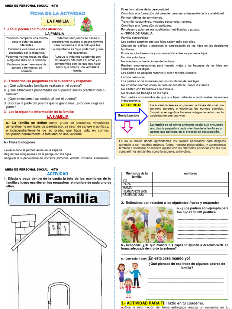 29 Ficha Mart Ps La Familia | PDF | Familia | Socialización