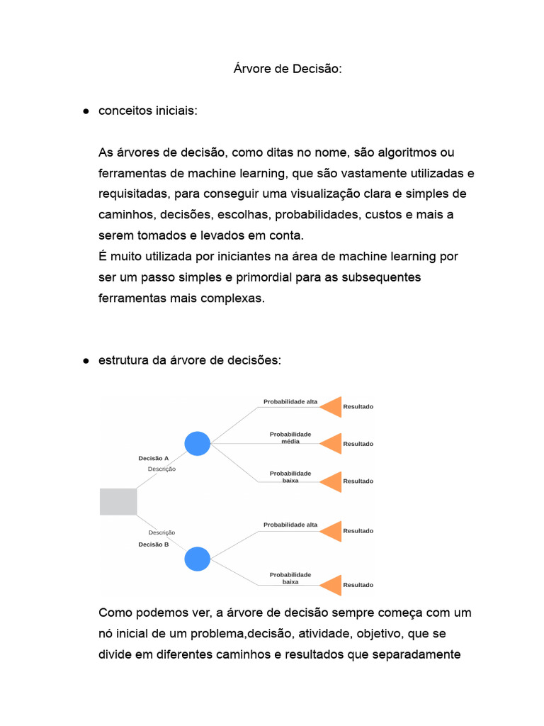 Árvore de Decisão-Erik Vidal Cruz | PDF | Probabilidade | Aprendizado ...