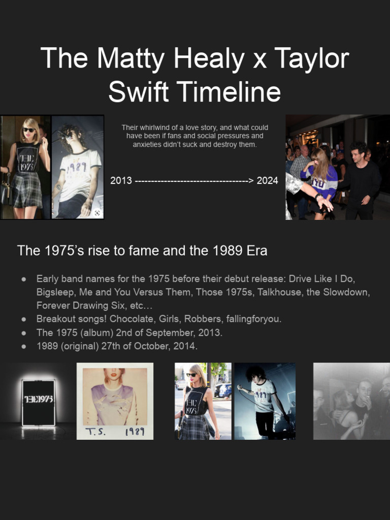The Matty Healy X Taylor Swift Timeline | PDF | Social Science