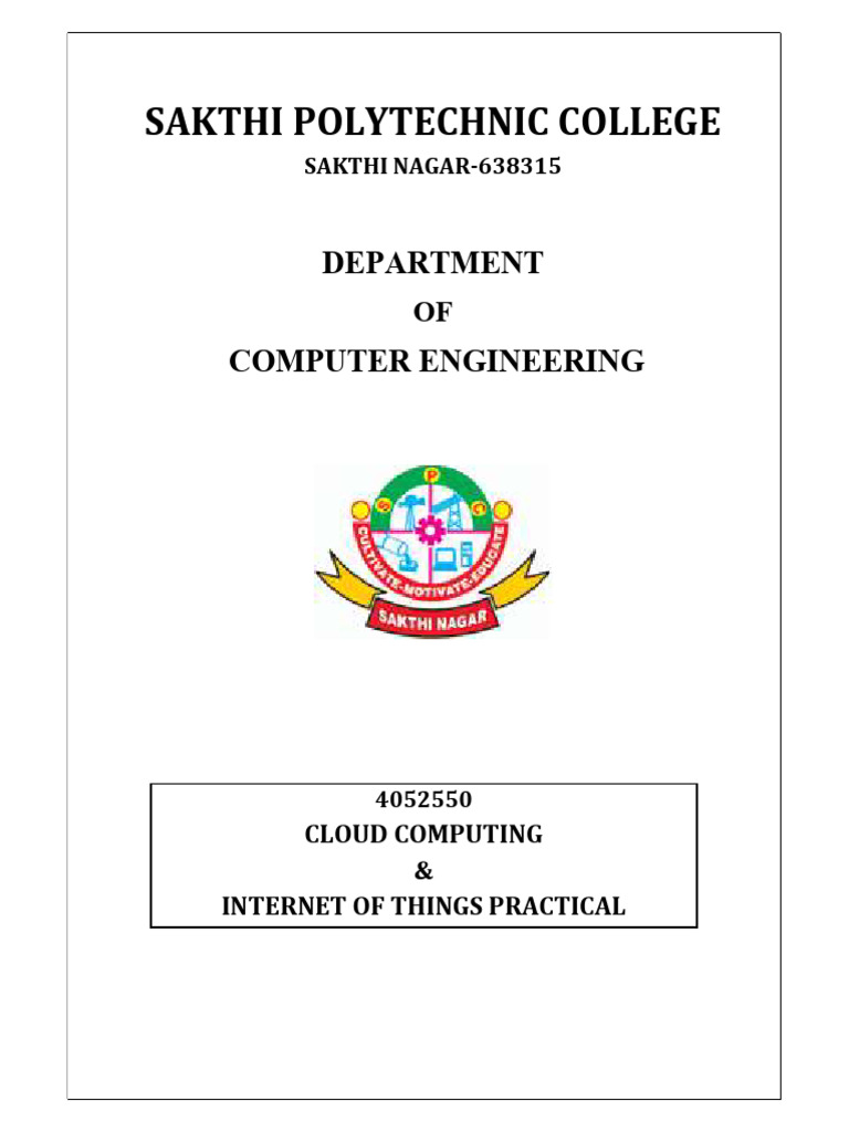 CC & IOT Index Manual Full Download For Diplima | PDF | Computers