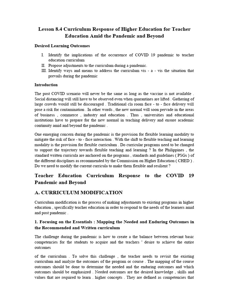 Lesson 8.4 Curr-WPS Office | PDF | Curriculum | Learning