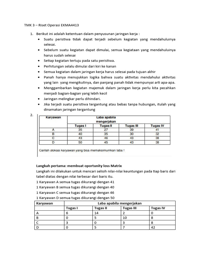 TMK 3 - Riset Operasi EKMA4413 | PDF