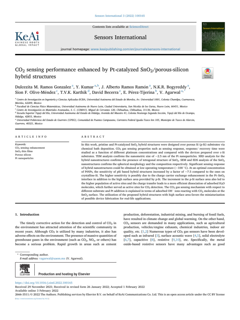 Co2 Sensing Performance | PDF | Catalysis | Adsorption