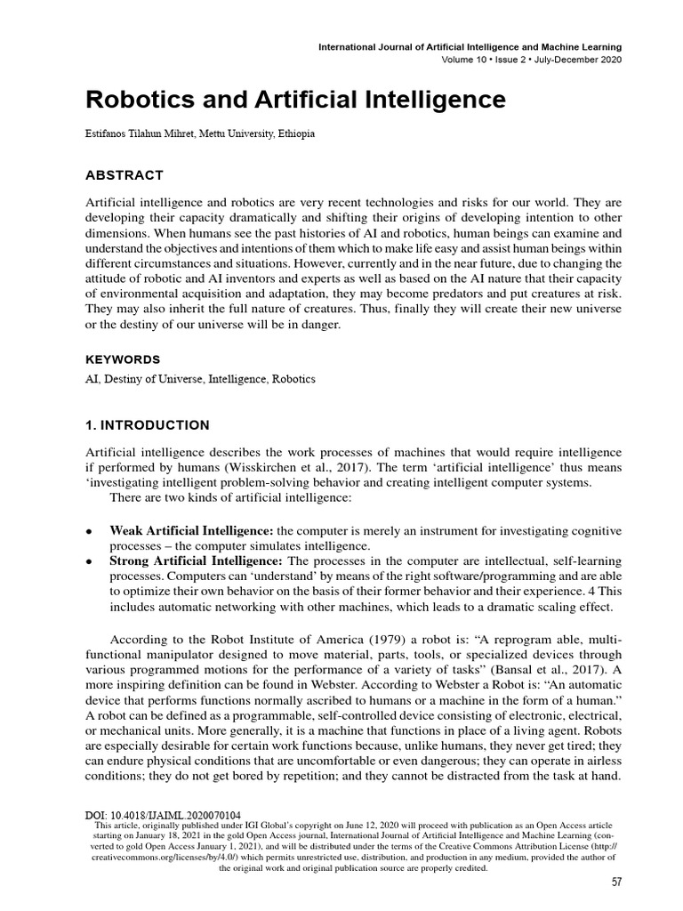 Robotics and Artificial Intelligence | PDF | Artificial Intelligence ...