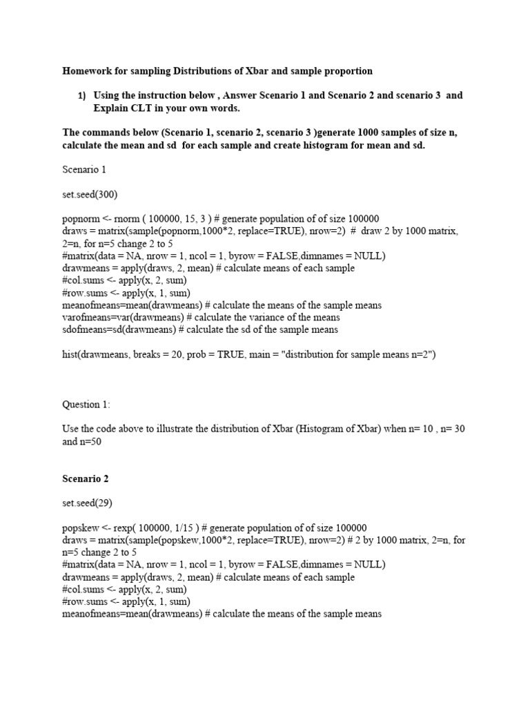 Homework Sampling Distributions | PDF | Statistics | Statistical Theory