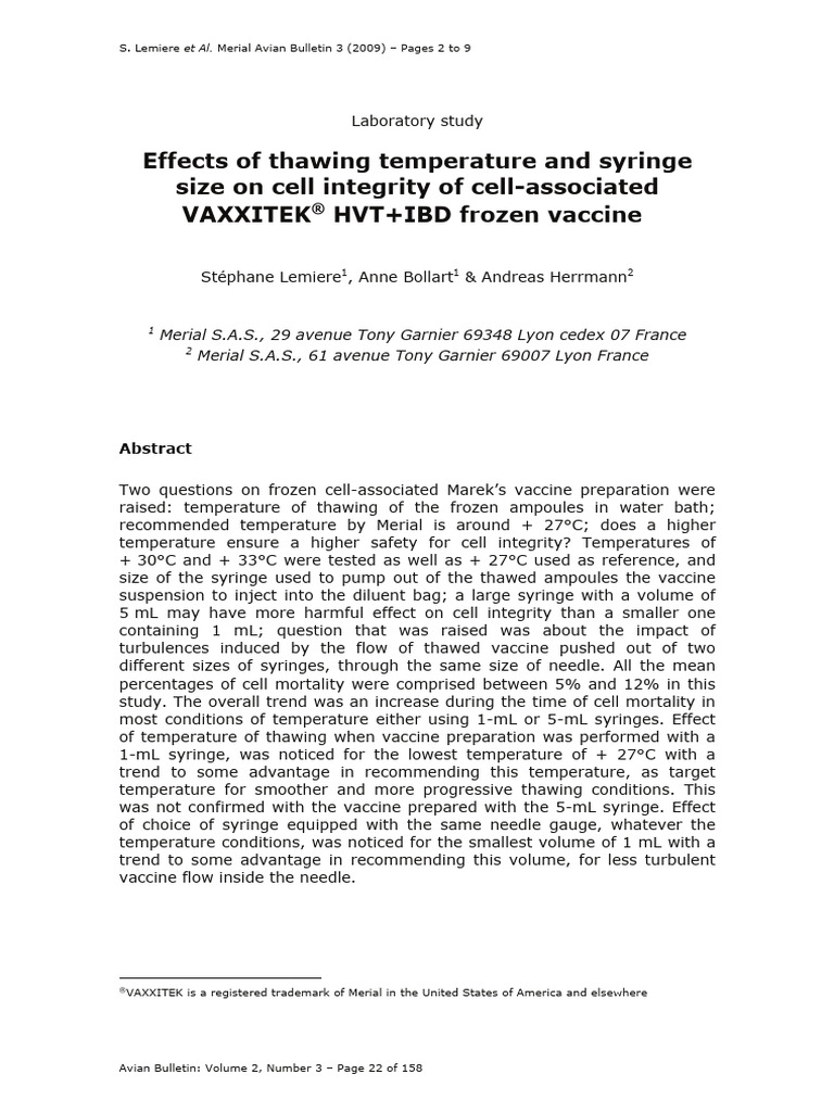 Vaxxitek Hvtplusibd Thawing | PDF | Vaccines | Syringe