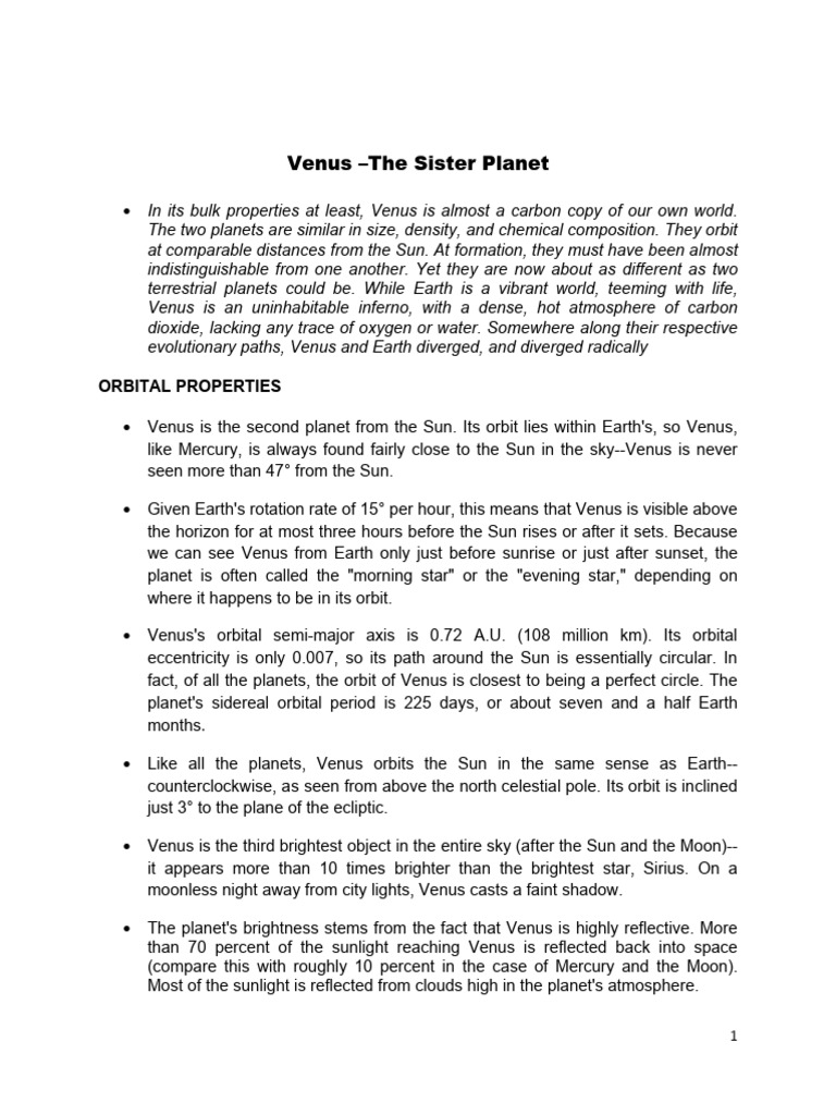 Venus | PDF | Venus | Greenhouse Effect