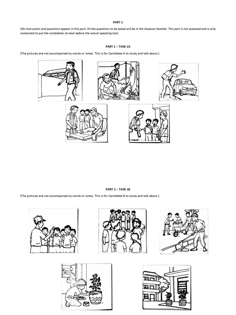 Paper 3 PT3 Speaking Test - Candidates Booklet | PDF