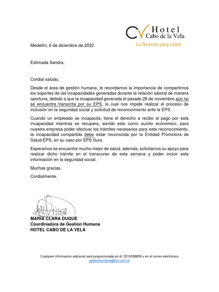 Carta Sandra Montaño | PDF