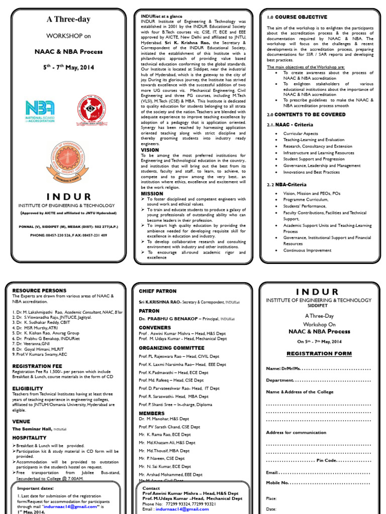 NAAC & NBA Workshop for Educators | PDF | Business | Engineering