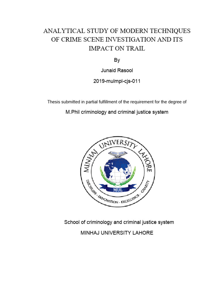Analytical Study of Modern Techniques of Crime Scene Investigation and ...