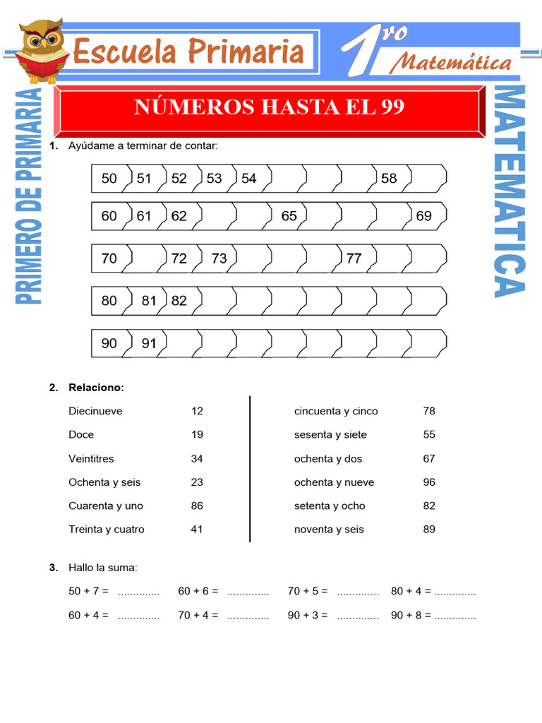 Números-hasta-el-99-para-Primero-de-Primaria | PDF