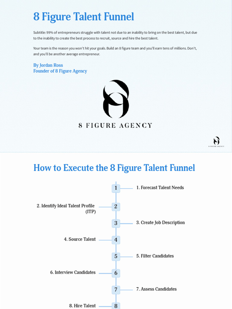 Jordan Ross 8 Figure Talent Funnel | Download Free PDF | Cognition