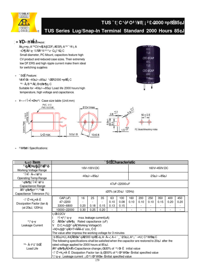 CEC (Radial Thru-Hole) TUS Series | PDF