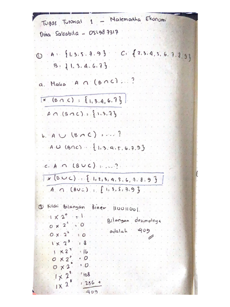 Tugas 1 - Mat Eko | PDF