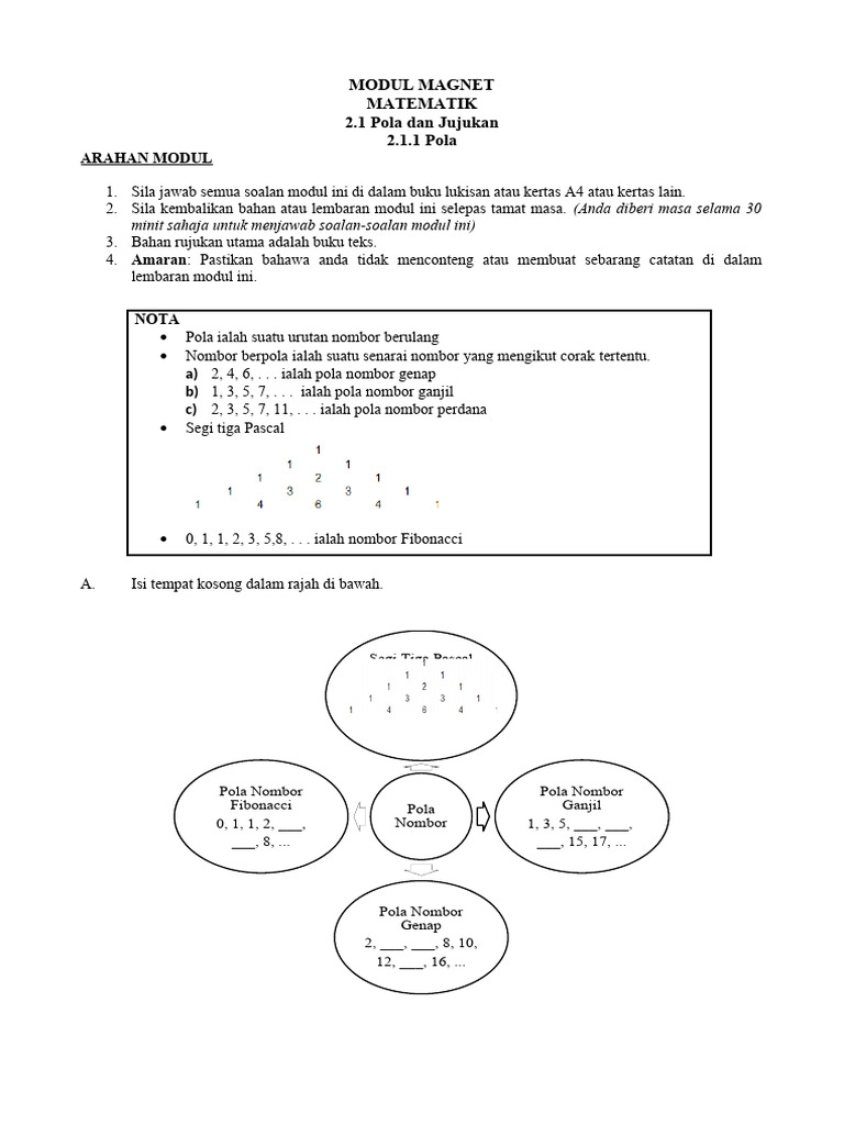 Modul Magnet Math t2 1.1 Soalan | PDF