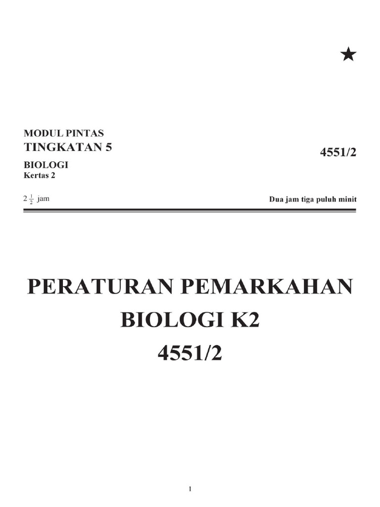 Skema Bio K2 Selangor 2023 - Set 1 | PDF
