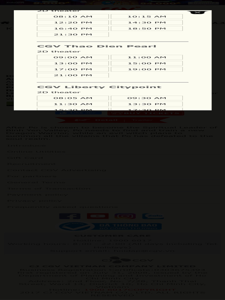 KUNG FU PANDA 4 2024 Information - Showtimes CGV | PDF