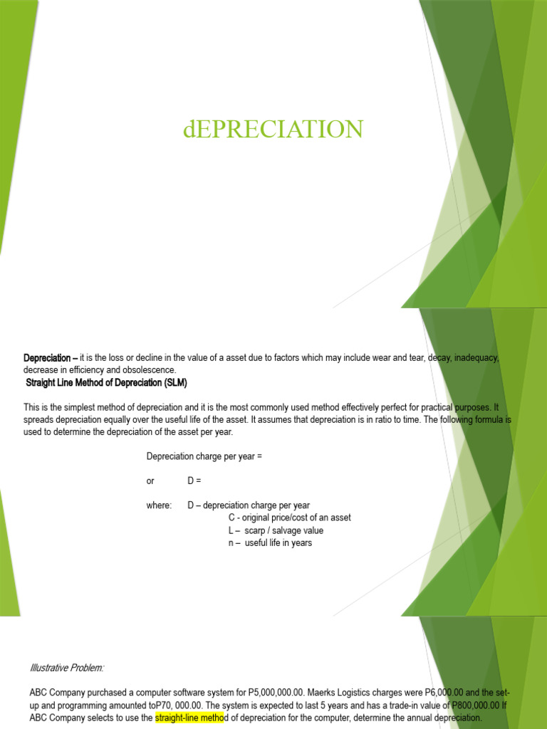 MOI Chapter V Depreciation | PDF | Depreciation | Book Value