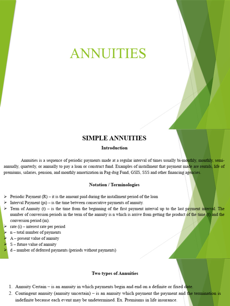 Moi Chapter-III Annuities | PDF | Present Value | Interest