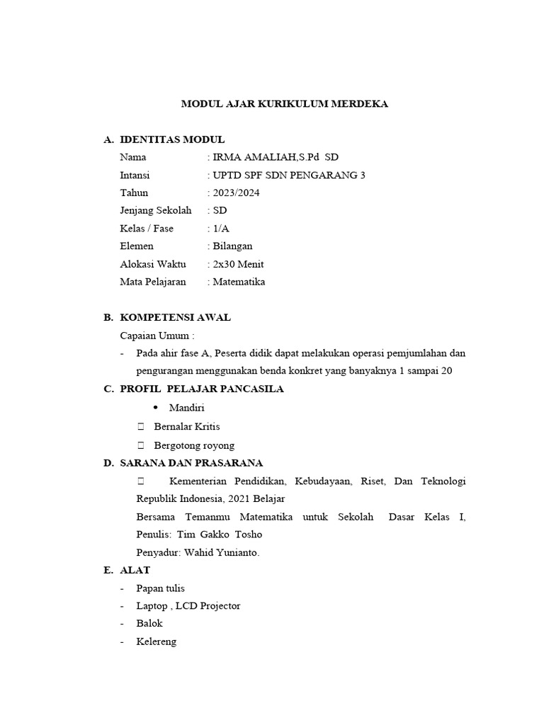 Modul Ajar Kurikulum Merdeka | PDF