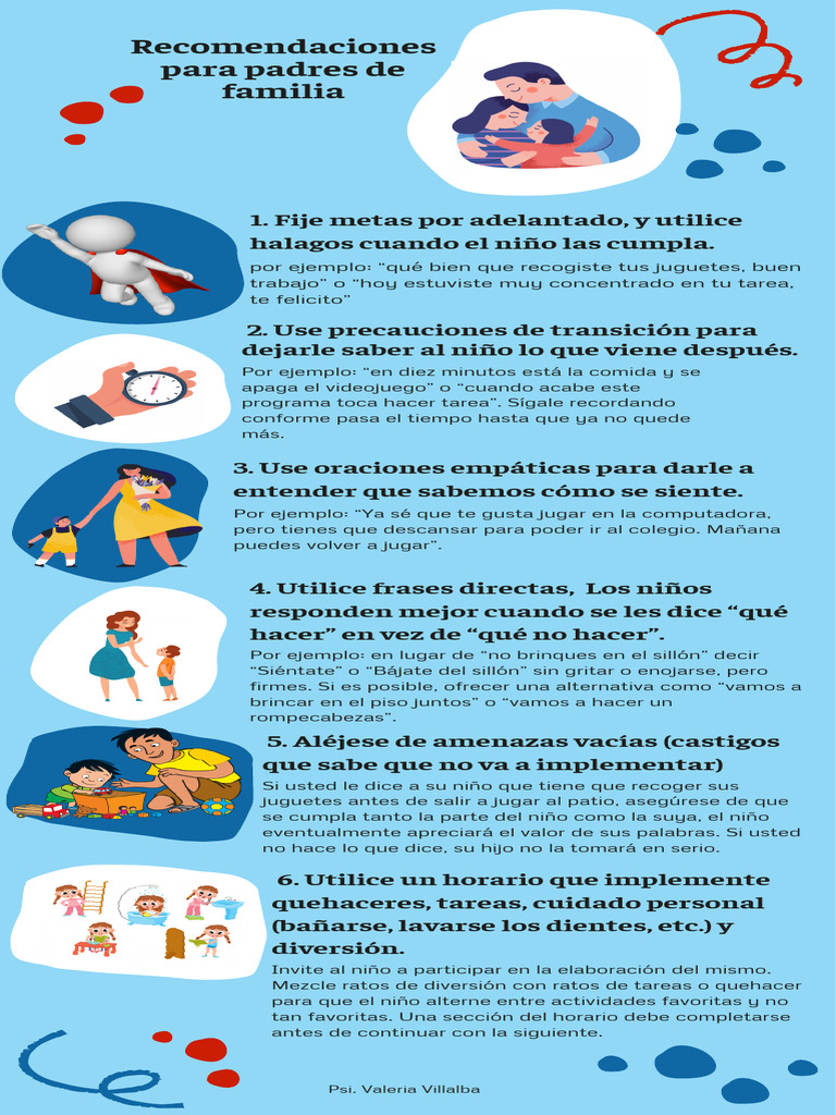RECOMENDACIONES PARA PADRES DE FAMILIA | PDF