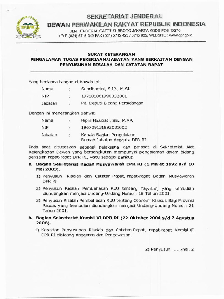 Contoh Rincian Pengalaman | PDF