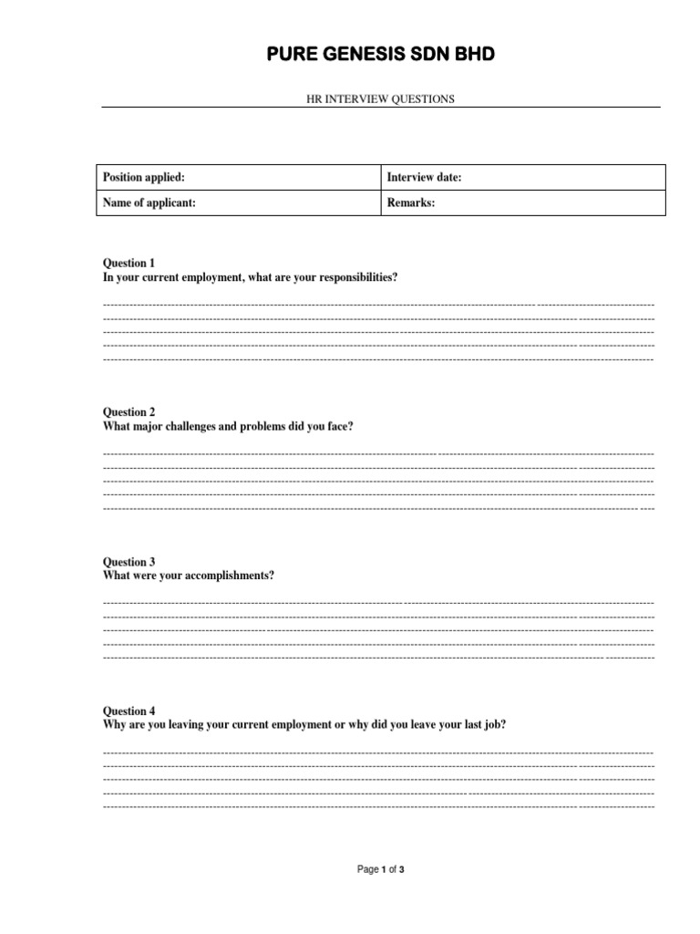 PG - Interview Questions | PDF | Social Psychology | Organizational ...