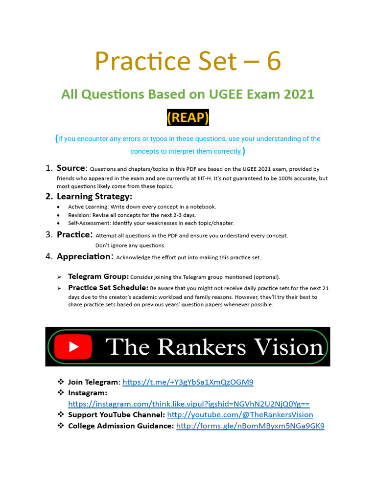 Practice Set 7 REAP#The Rankers Vision | PDF | Area